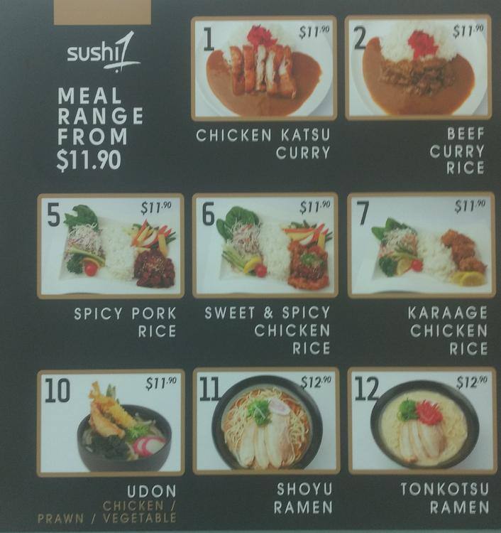 Menu at Sushi One restaurant, Springwood, Springwood Shopping Mall