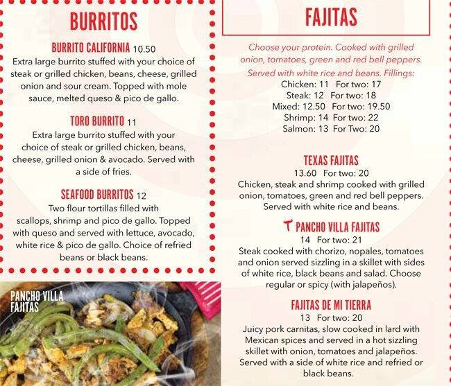 Menu at Aye! Toro restaurant, Sanford