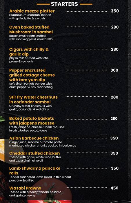 Menu of GFC, Parel, Mumbai