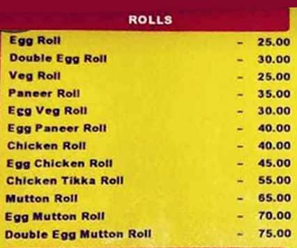 Menu of Roy's Kitchen, Kestopur, Kolkata