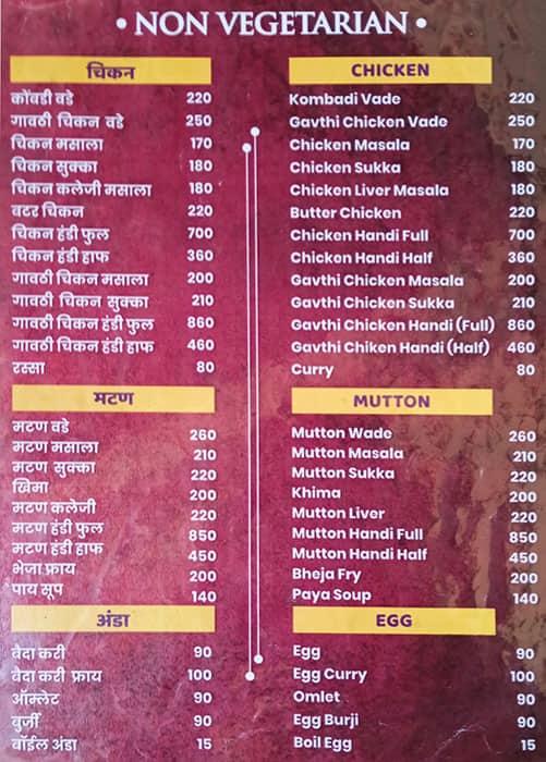 Menu of Hotel Kokani Lajjat, Old Panvel, Navi Mumbai