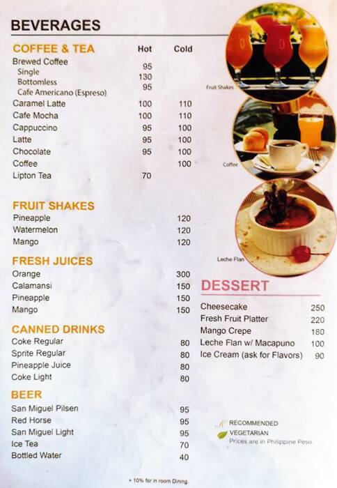Menu at Cafe K, Manila, G/F