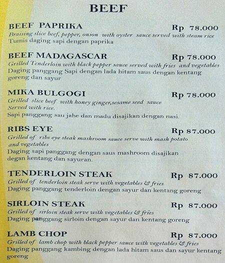 Carta de Bagus Resto & Bar, Kuta, Jl. Wana Segara No.31