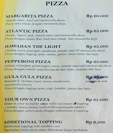 Carta de Bagus Resto & Bar, Kuta, Jl. Wana Segara No.31