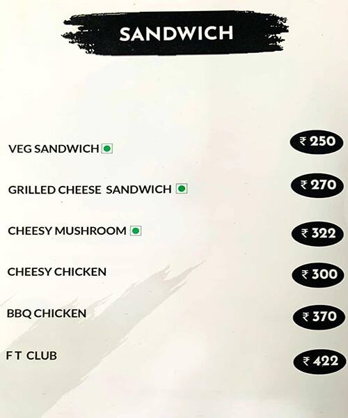 Menu of Fress Trees Garden Cafe, Edappally, Kochi