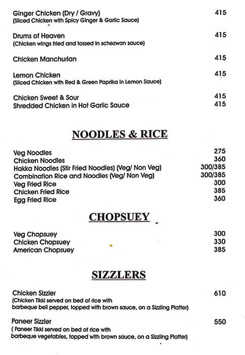 Menu at MJ Restaurant - MJ Residency, Dehradun
