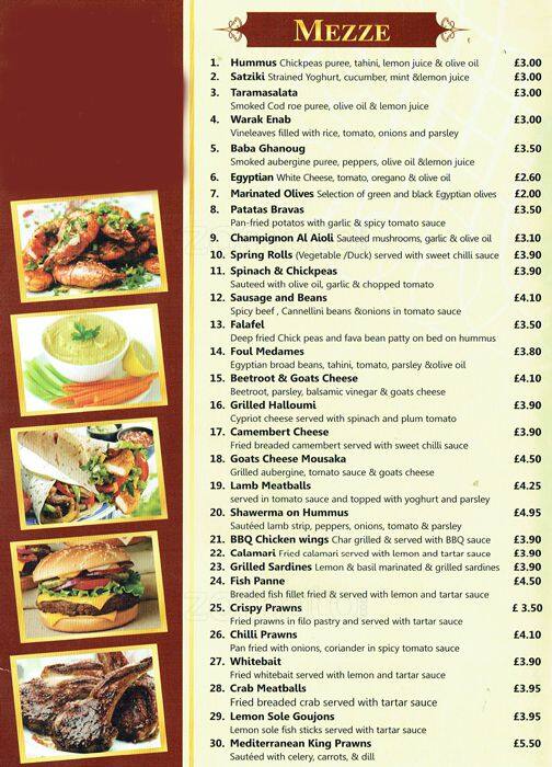 Shisha Oui a London: Foto del Menu con Prezzi - Zomato UK