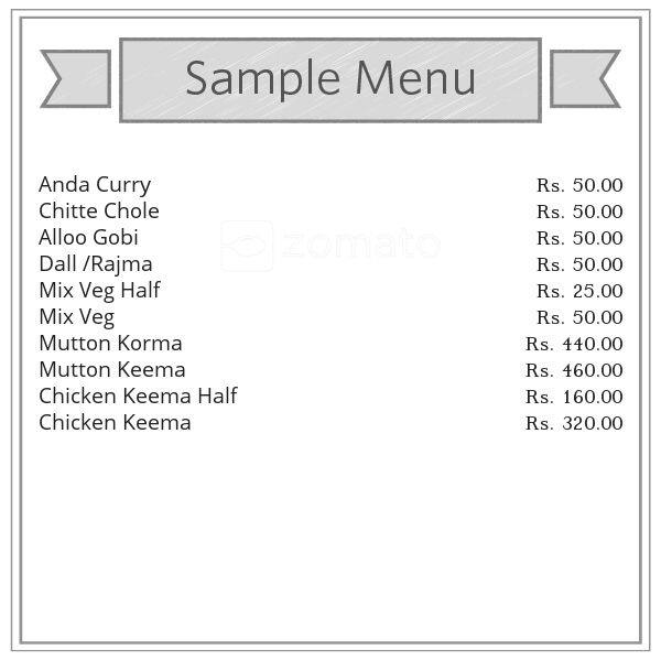 Menu at Alam Biryani Dhaba, Chandigarh