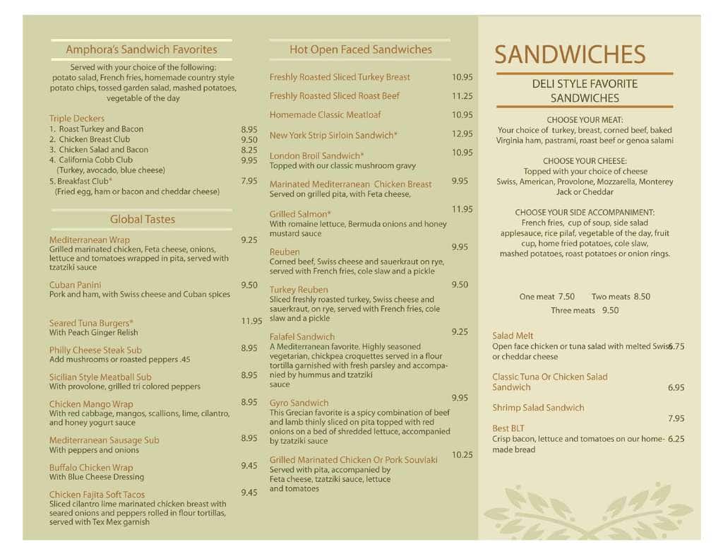 Menu at Amphora Diner desserts, Herndon, 1151 Elden St