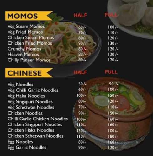 Menu at Mosmos Momos, Gurugram Rural