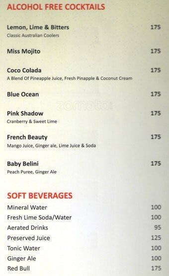 Menu at Attitude Returns, Gurugram, C-002