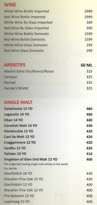 Menu at Attitude Returns, Gurugram, C-002