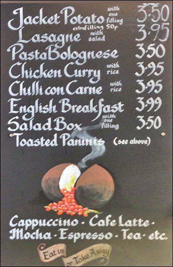 Menu at Cafe 26, London