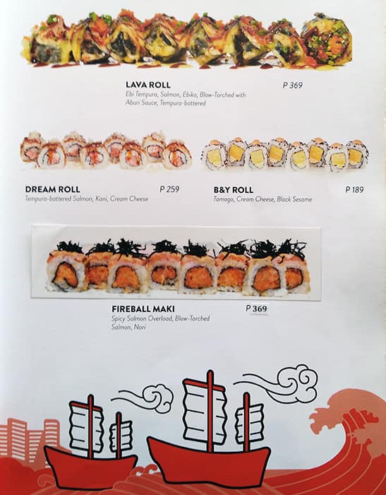 Menu at ROKU Sushi + Ramen restaurant, Quezon City, 5th Floor