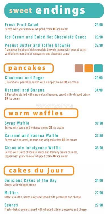 Carta de Cafe Dulce, Durban, 10 Lagoon Dr