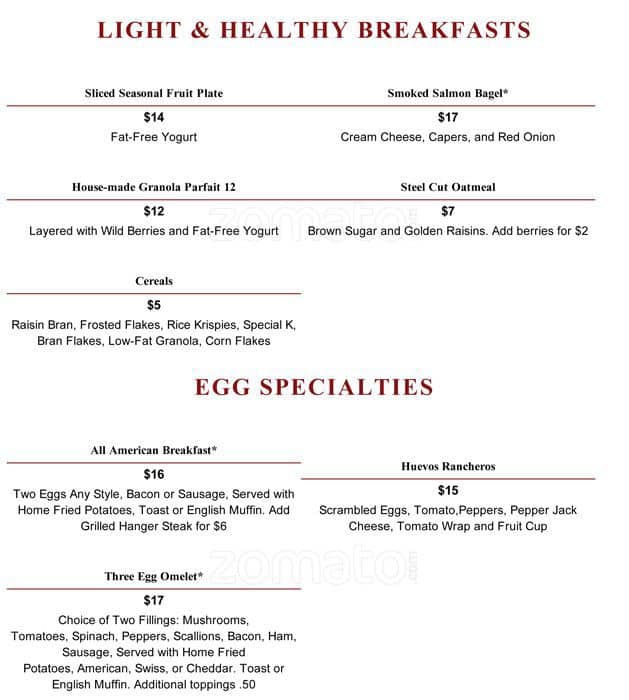 Menu at Forty Dalton restaurant, Boston