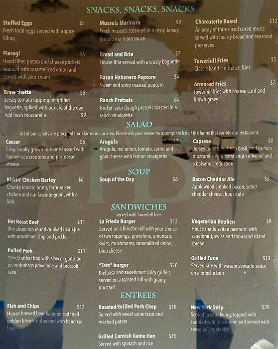 Menu at Tower Hill Brewery pub & bar, Chalfont