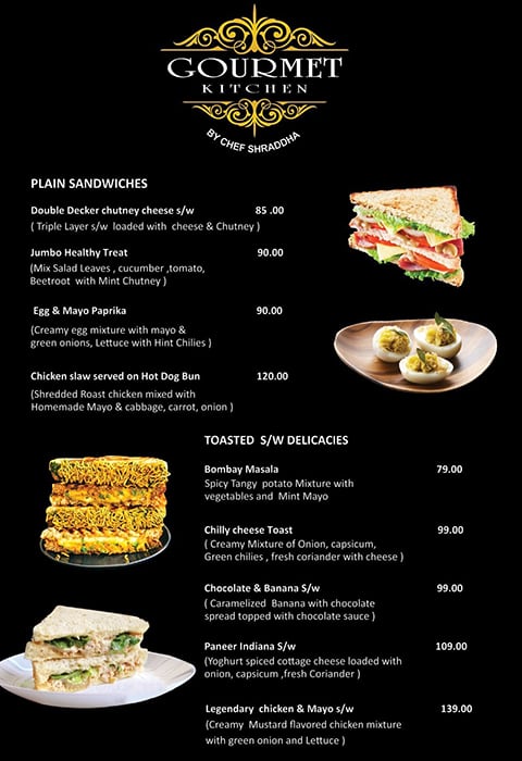 Menu of Gourmet Kitchen, Dange Chowk, Pune