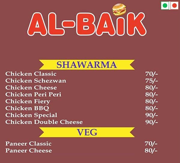 Menu of Albaik, Vasant Vihar, Thane West, Thane