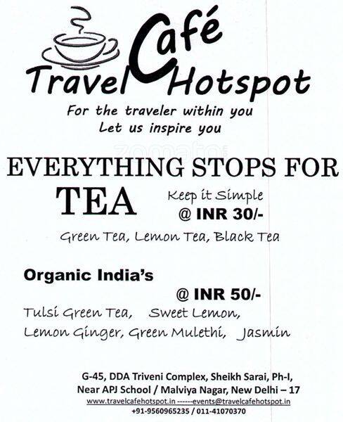 Menu at Travel Cafe Hotspot, New Delhi
