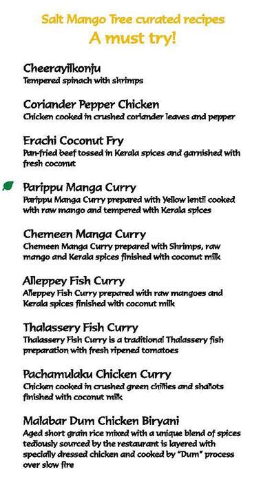 Menu at Salt Mango Tree, Bengaluru, 1st Floor