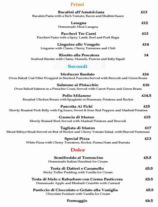 Menu at The Aleksander pub & bar, London