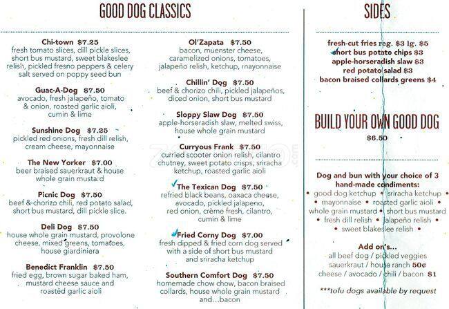 Menu at Jetty restaurant, Galveston