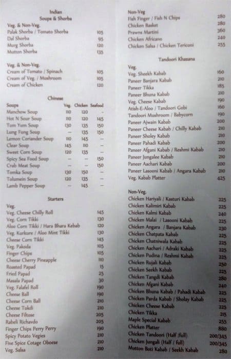 Maple Restro-Bar Menu, Menu for Maple Restro-Bar, Manpada, Thane West ...