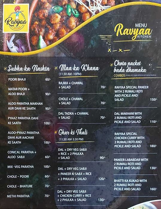 Menu at Ravyaa Kitchen, Bengaluru