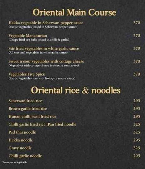 Menu at DD SUITES - A Luxury Boutique Hotel, Agra