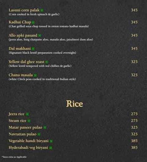 Menu at DD SUITES - A Luxury Boutique Hotel, Agra