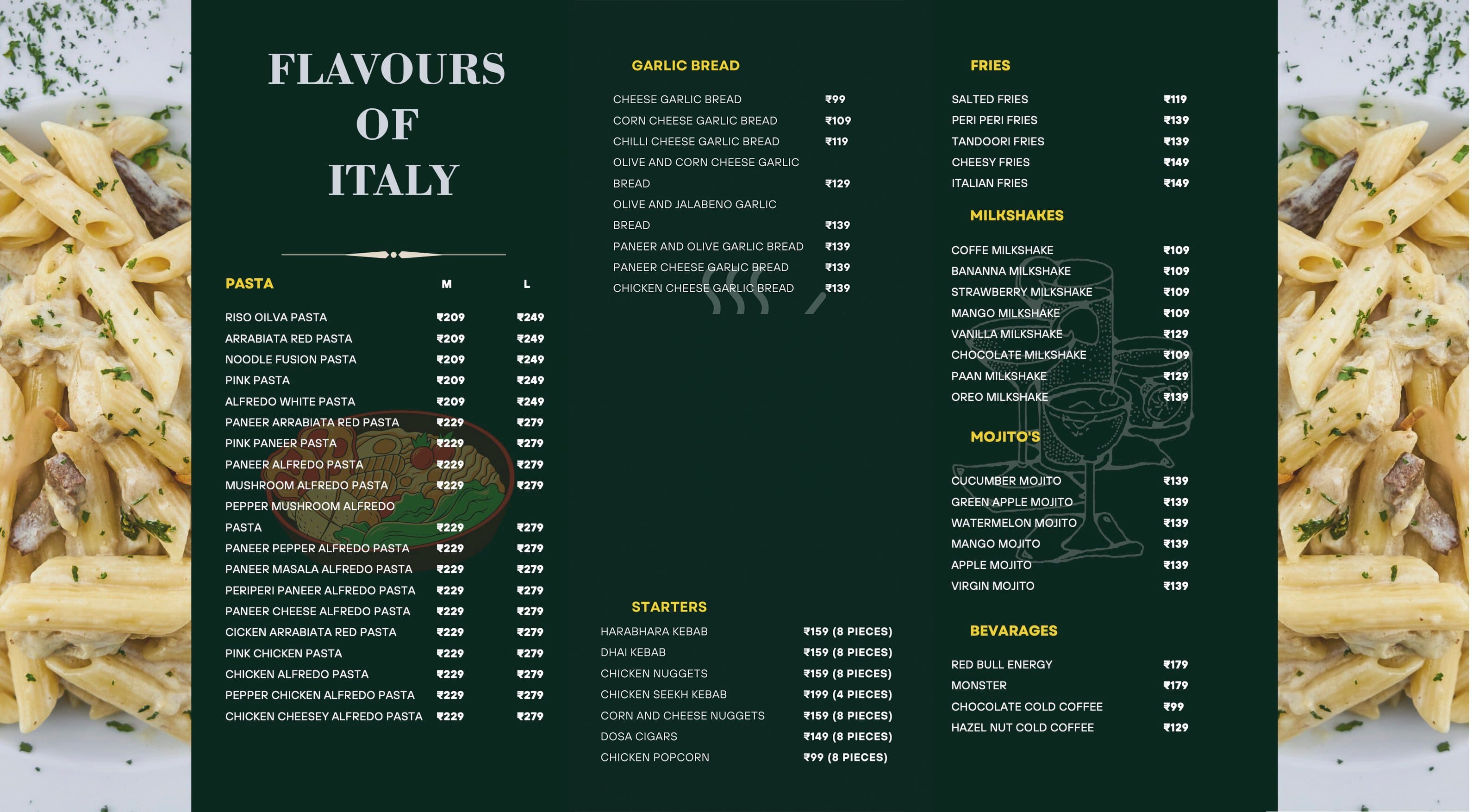 Menu of Pasta Mania, Kondapur, Hyderabad