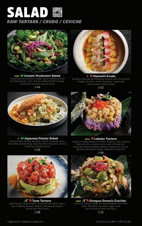 Menu of Miyabi Japanese Fusion, Al Safa, Dubai