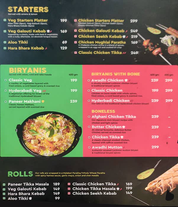 Menu of Charcoal Eats, Goregaon East, Mumbai