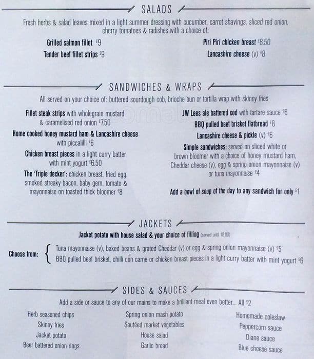 Menu at The Millgate pub & bar, Failsworth