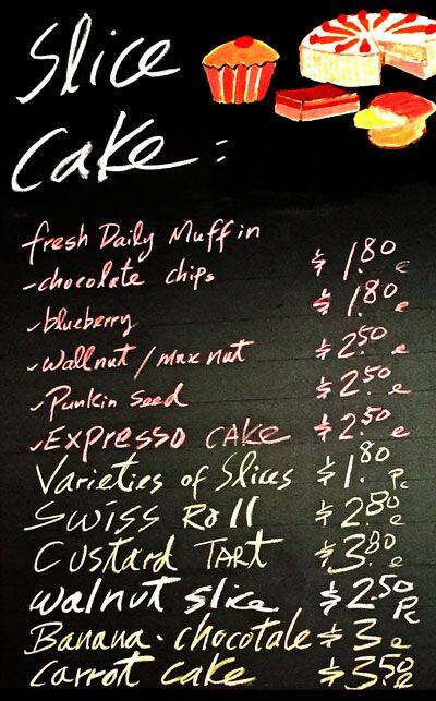Menu at Fremlin Lunch Bar, Auckland