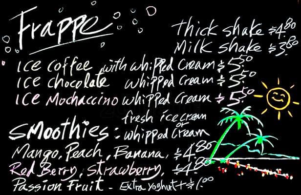 Menu at Fremlin Lunch Bar, Auckland