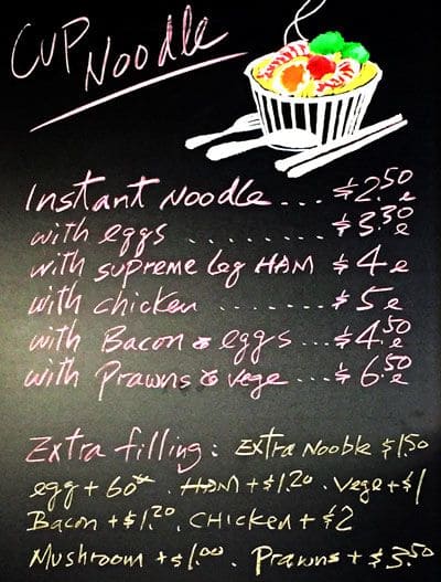 Menu at Fremlin Lunch Bar, Auckland