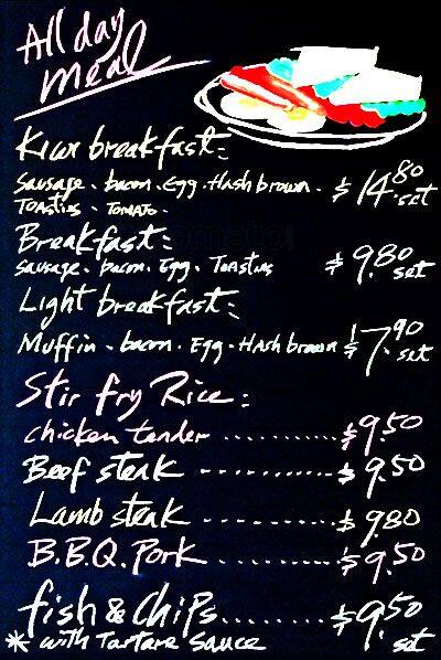Menu at Fremlin Lunch Bar, Auckland