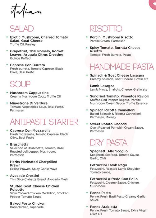 Menu of Swan, Mehrauli, New Delhi