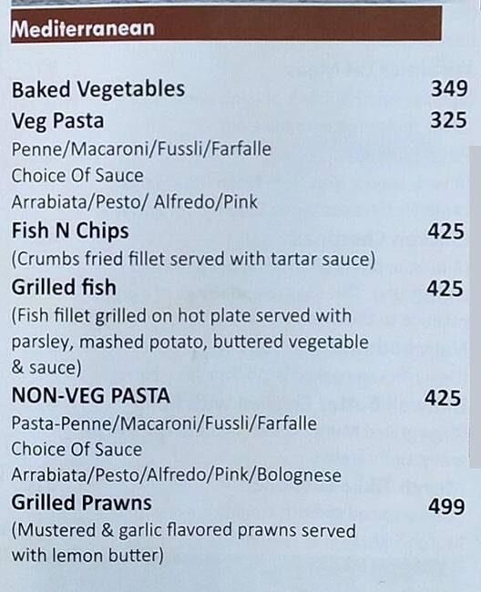 Menu at FLAME BY FIRE & SMOKE, Indore