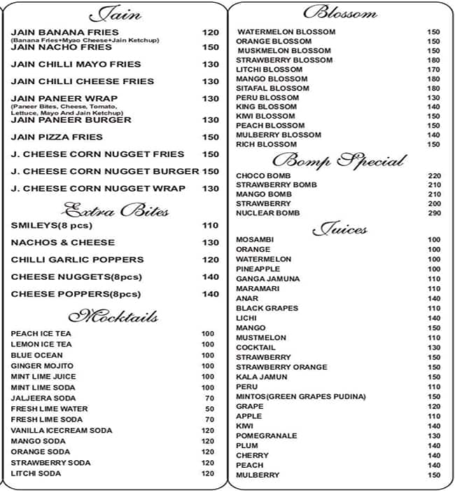 Menu of Cheat Day, Matunga East, Mumbai