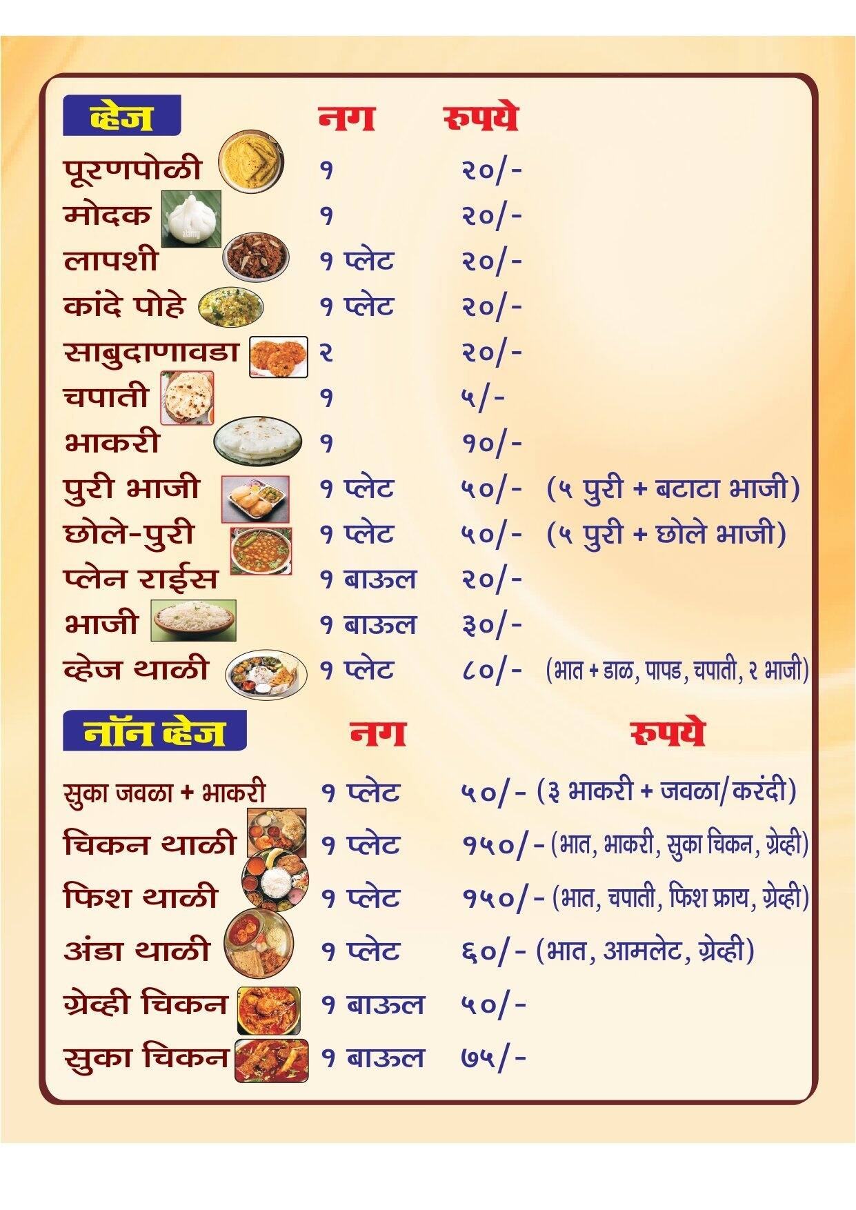 Menu of Kokan Swad, Chakala, Mumbai
