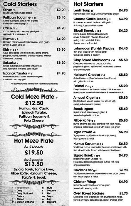 Menu at Cappadocia Walton restaurant, Walton-on-Thames, 64 High St