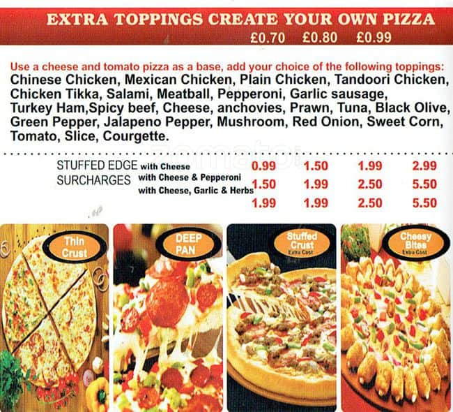 Menu at Papa's Chicken restaurant, London, 43 Barking Rd