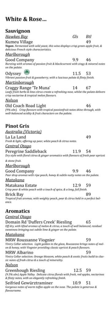 Menu at Matakana Market Kitchen restaurant, Matakana, 2 Matakana Valley Rd