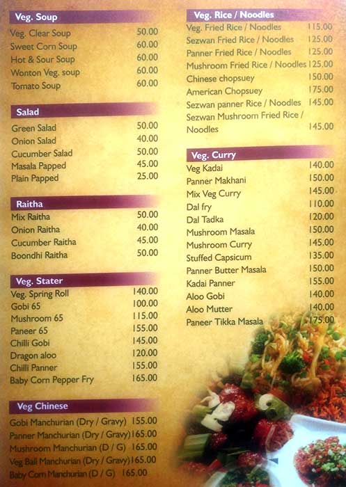 Menu at Ruchi Kabab, Chennai, 123