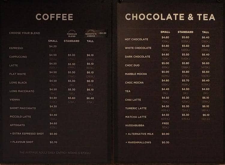 Hudsons Coffee Menu, Menu for Hudsons Coffee, Miranda, Sydney ...