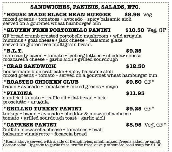 Menu at Fig Tree Cafe Hillcrest, San Diego