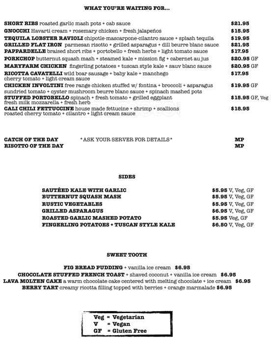 Menu at Fig Tree Cafe Hillcrest, San Diego